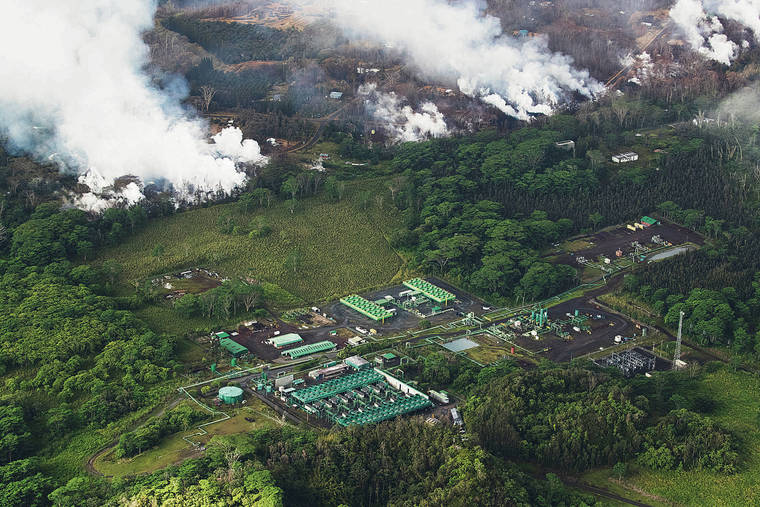 A year after Kilauea Volcano eruption, power poles at Puna geothermal ...